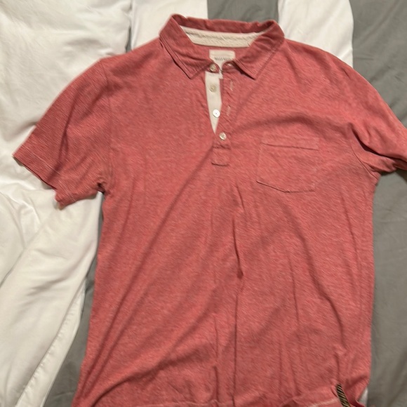 Billy Reid | Shirts | Billy Reid Polo In Faded Red | Poshmark
